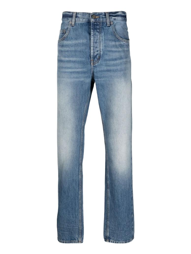 SAINT LAURENT Saint Laurent Button Detailed Straight Leg Jeans